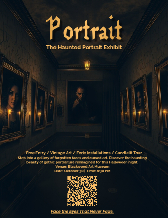 Plantilla de Haunted Gothic Portrait Halloween Flyer Template ...