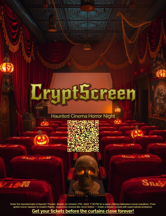 Plantilla de Haunted Halloween Movie Night at Specter Theater Boston ...