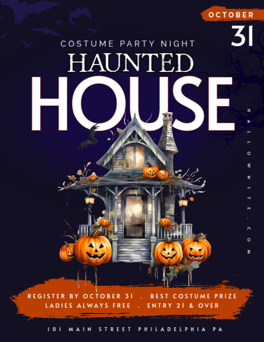 HAUNTED HOUSE Template | PosterMyWall