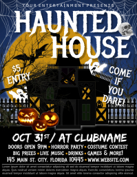 Halloween Haunted House Flyer Template | PosterMyWall