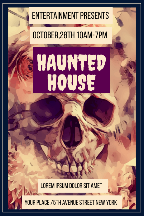 haunted house halloween flyer Template | PosterMyWall