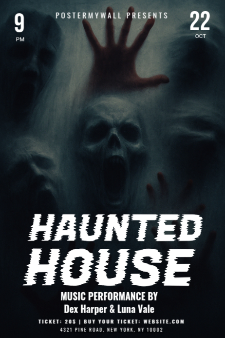Haunted House Music Performance Template | PosterMyWall