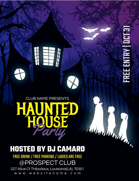 Haunted House Party Flyer Template | PosterMyWall