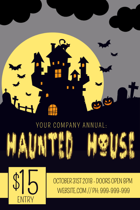 Haunted House Poster Template | PosterMyWall