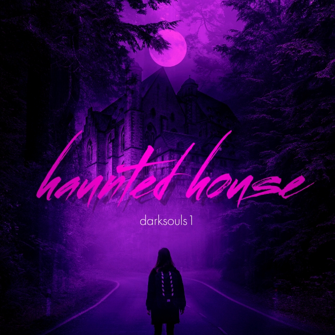 Haunted House Purple Mixtape CD Cover Template | PosterMyWall