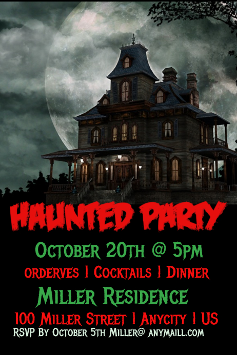 Haunted Party Event Flyer Template | PosterMyWall
