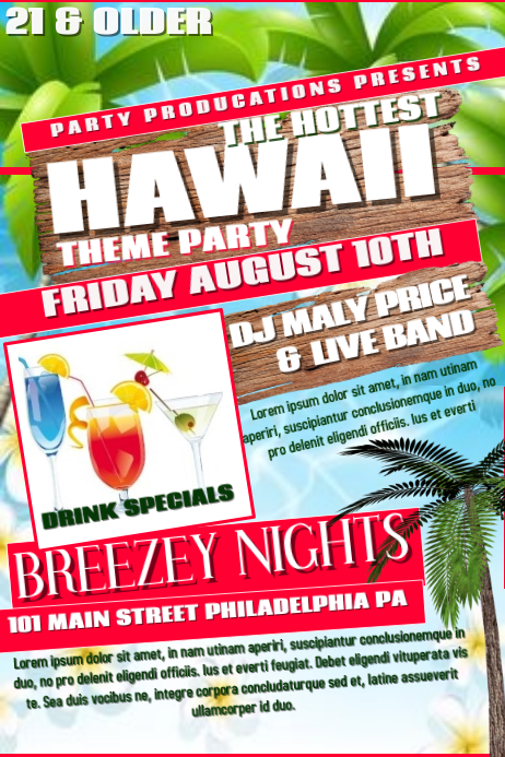 Hawaian Party Template | PosterMyWall