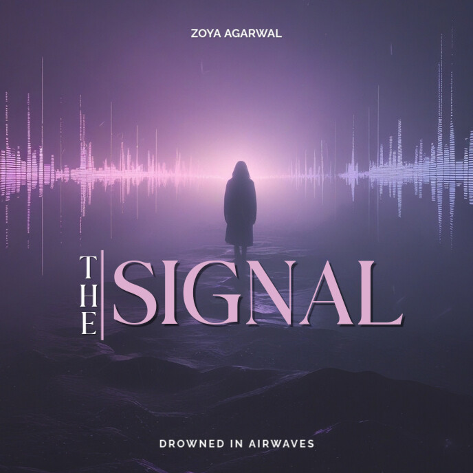 Hazy Static Album Cover with Radio Wave Glow Templat | PosterMyWall