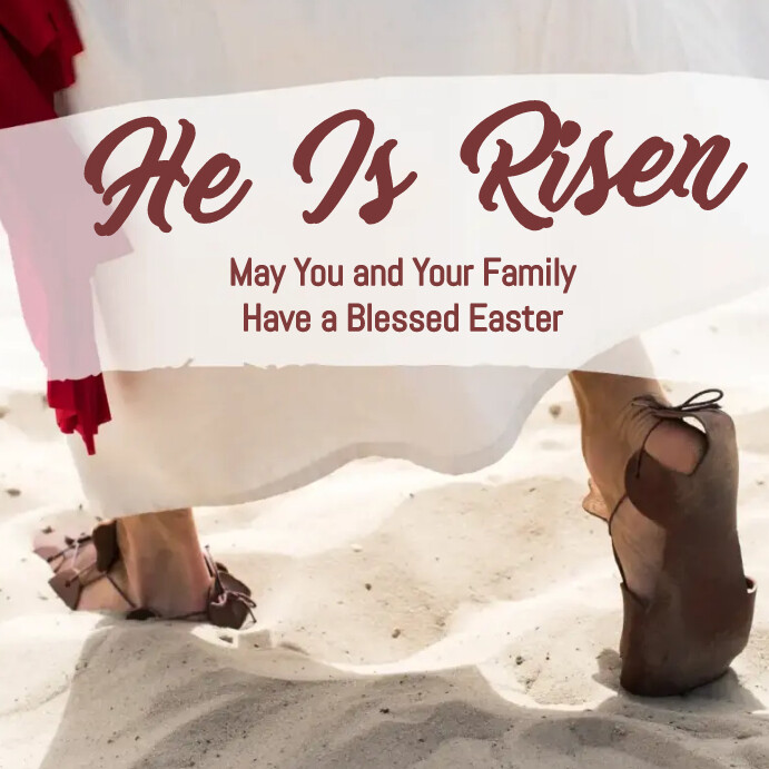 He is risen background Jesus Christ design Template | PosterMyWall