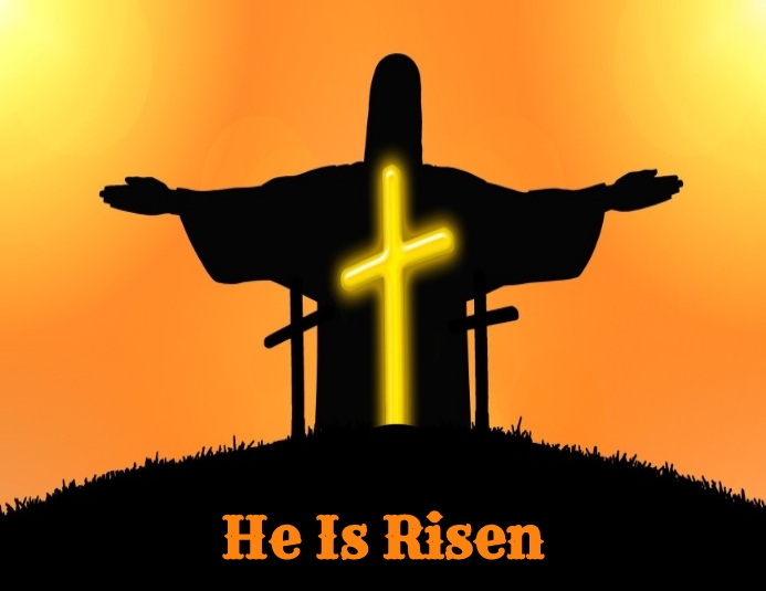 He is risen background Jesus Christ design Template | PosterMyWall