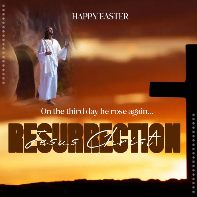 He is risen background Jesus Christ design Template | PosterMyWall