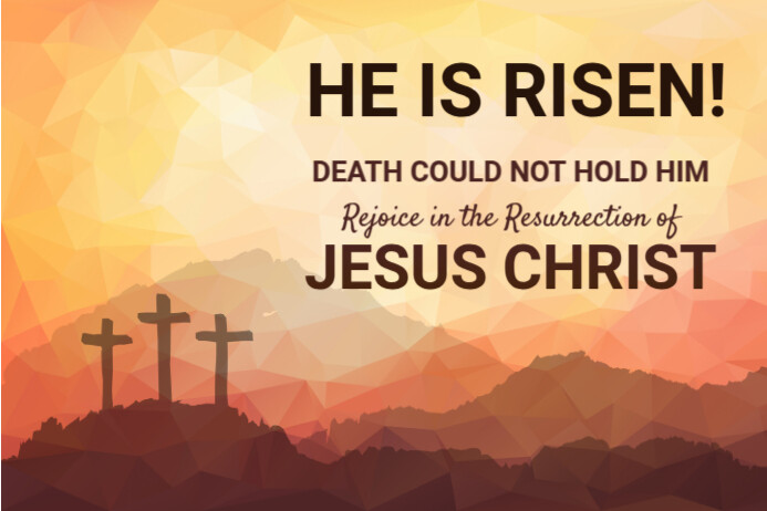 He is risen church Easter flyer Template | PosterMyWall