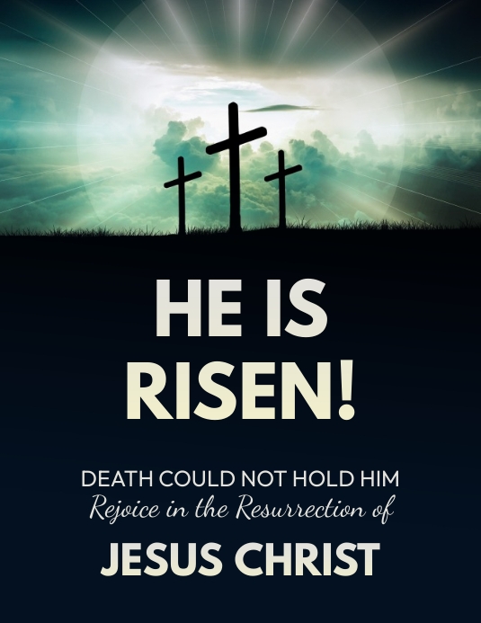 Plantilla de He is risen church Easter poster | PosterMyWall