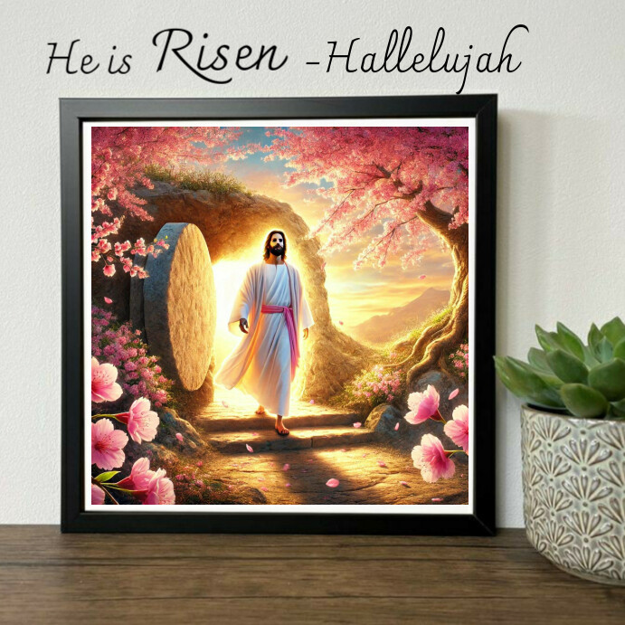 Plantilla de He is risen | PosterMyWall
