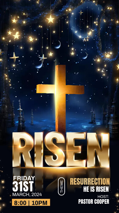 he is risen Template | PosterMyWall