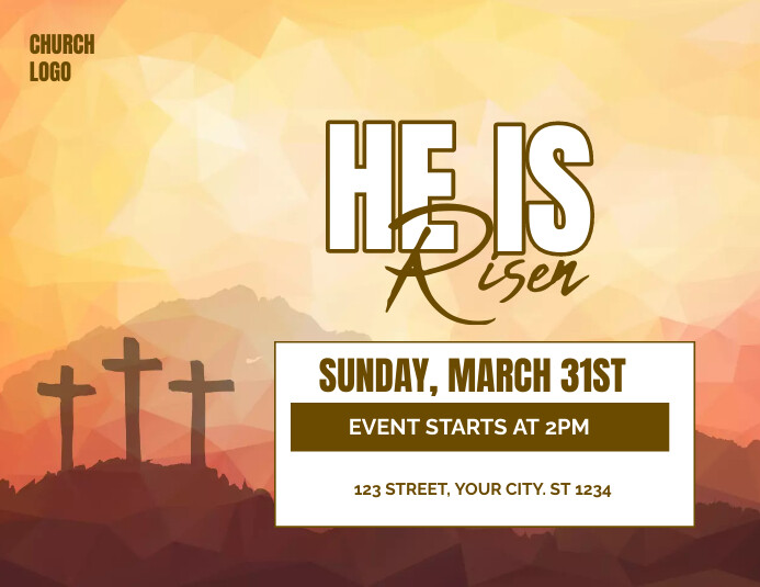 He is risen Template | PosterMyWall