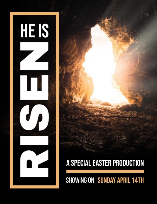 He is risen Easter Production Template | PosterMyWall