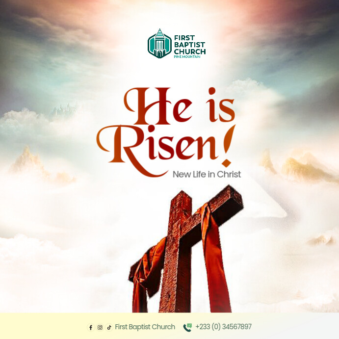 He is Risen Easter Template | PosterMyWall