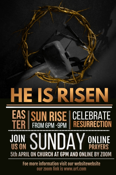 He is risen flyer Template | PosterMyWall