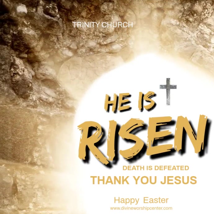 HE IS RISEN/HAPPY EASTER SUNDAY Template | PosterMyWall