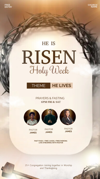 He is risen Instagram story Template | PosterMyWall