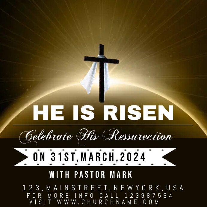 He is risen poster Template | PosterMyWall