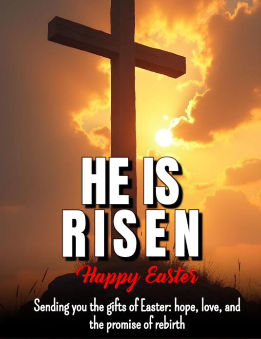 he is risen posters Template | PosterMyWall