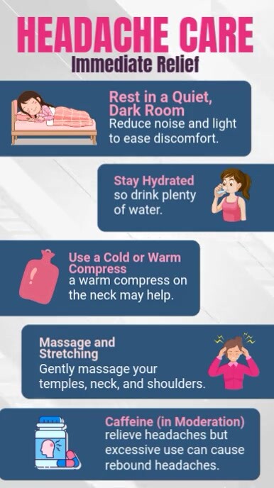 Headache Care Immediate Relief Template | PosterMyWall