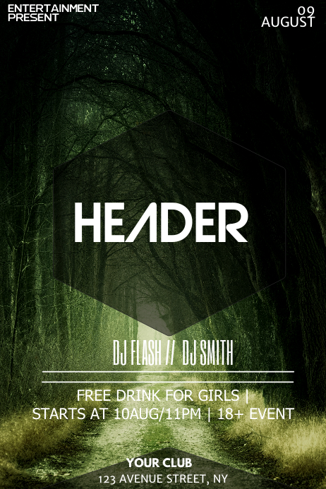 Header night flyer template | PosterMyWall
