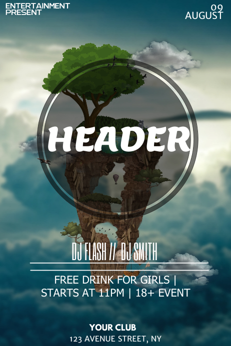 Header night flyer template | PosterMyWall