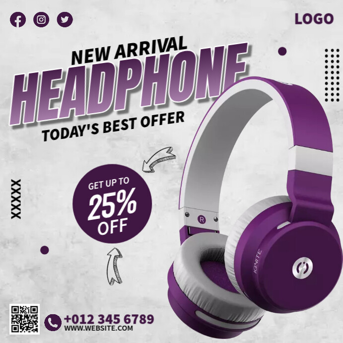 Headphone Ads Template | PosterMyWall