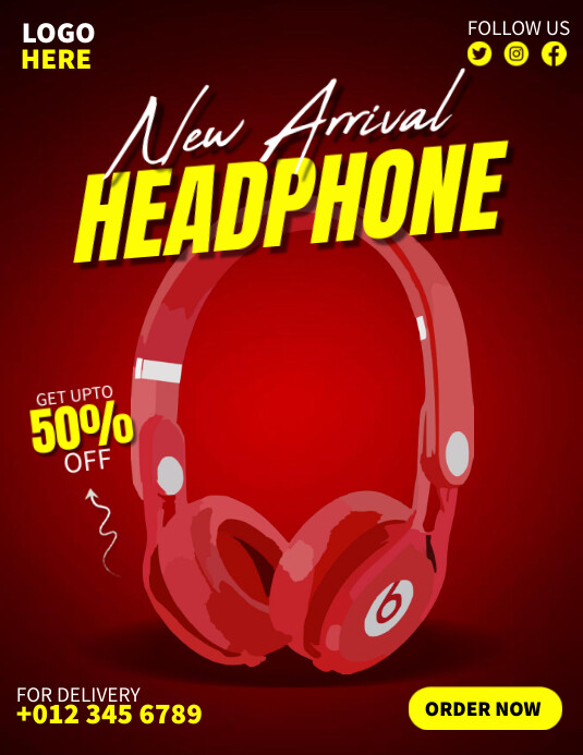 Headphone Ads Template | PosterMyWall