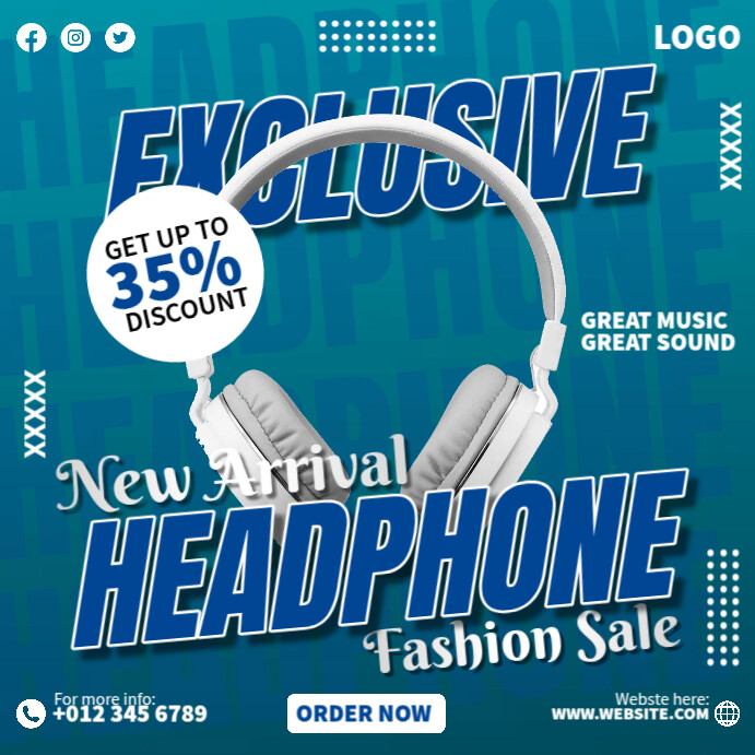 Headphone Ads Template | PosterMyWall