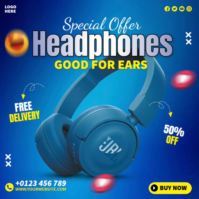 Copy of Headphone Ads | PosterMyWall