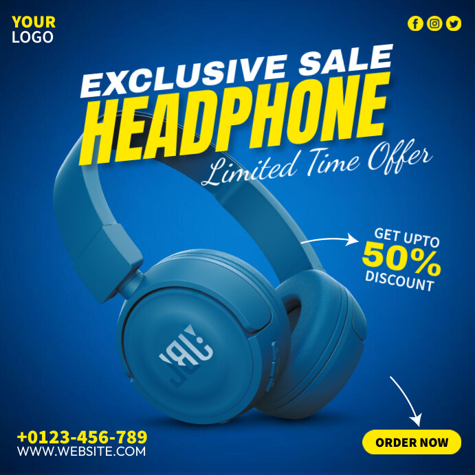 Headphone Ads Template | PosterMyWall