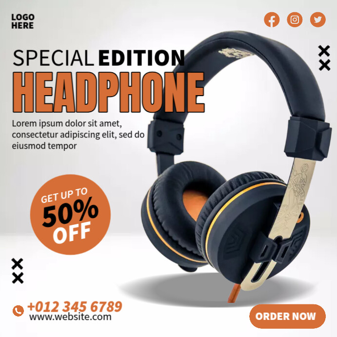 Headphone Ads Template | PosterMyWall