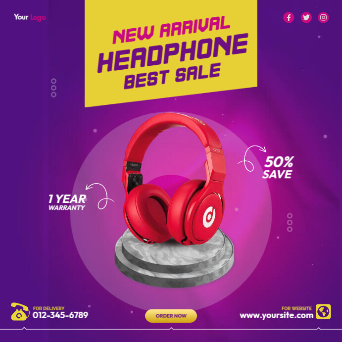 Headphone Ads Template | PosterMyWall