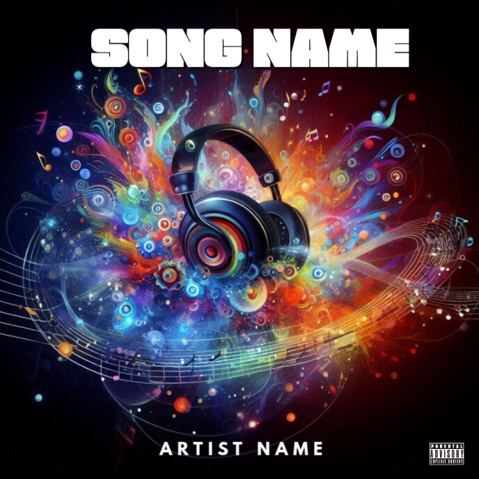 Headphone Cd Mixtape Album Cover Art Album Cover Template | PosterMyWall