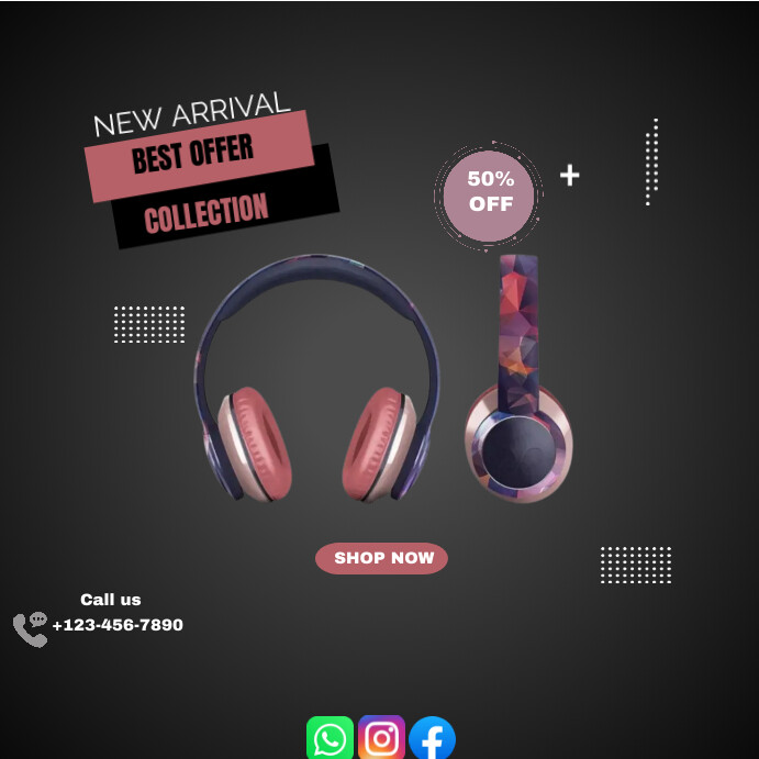 Plantilla de Headphone collection | PosterMyWall