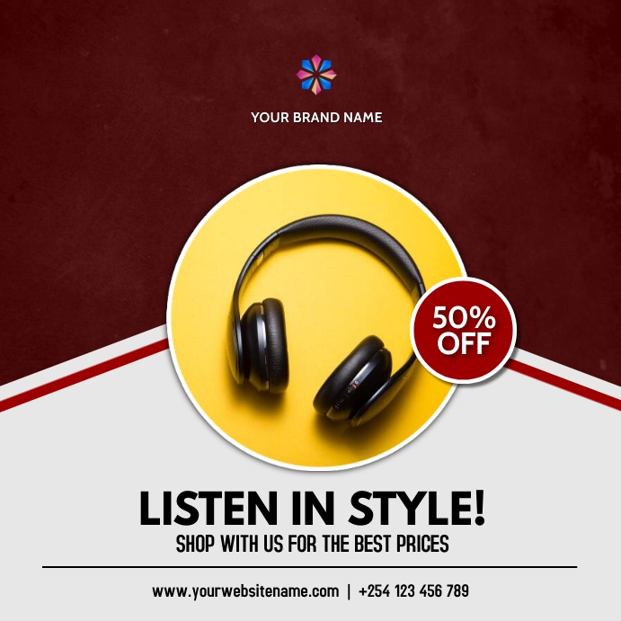 headphone earphones electronics gadgets flyer Template | PosterMyWall