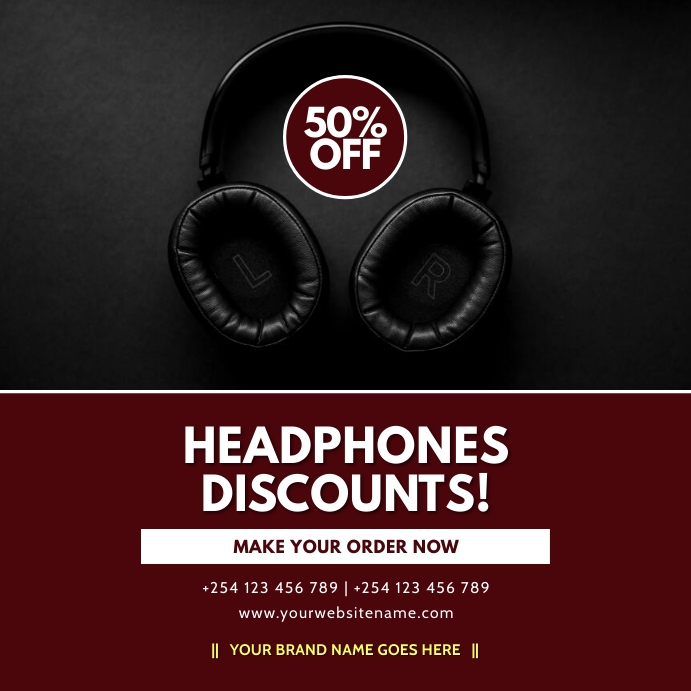 headphone earphones electronics gadgets flyer Template | PosterMyWall