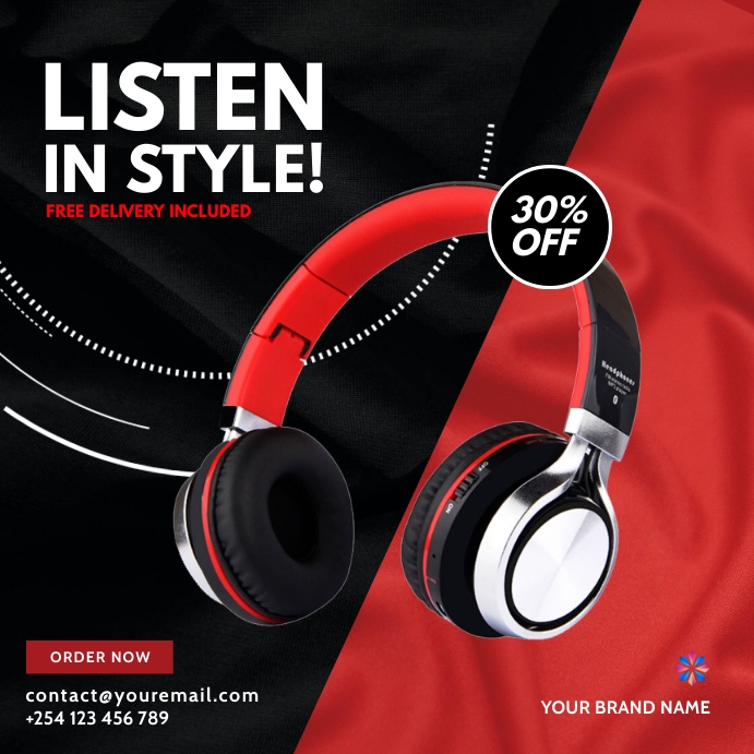 headphone earphones electronics gadgets flyer Template | PosterMyWall