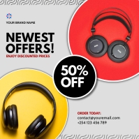 headphone earphones electronics gadgets flyer Template | PosterMyWall