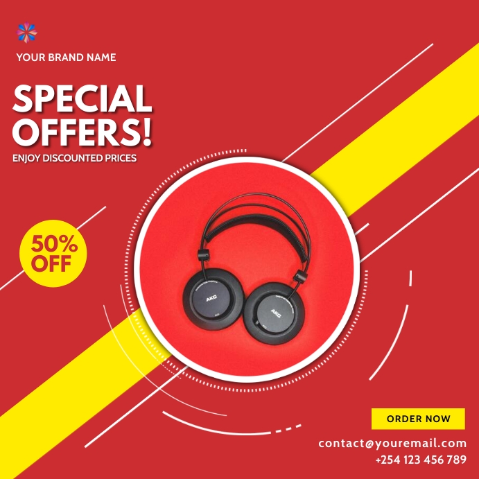 headphone earphones electronics gadgets flyer Template | PosterMyWall