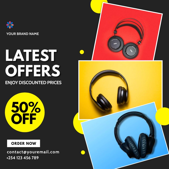 headphone earphones electronics gadgets flyer Template | PosterMyWall