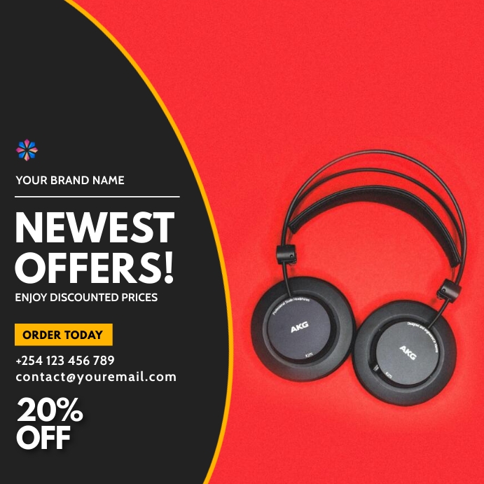 headphone earphones electronics gadgets flyer Template | PosterMyWall