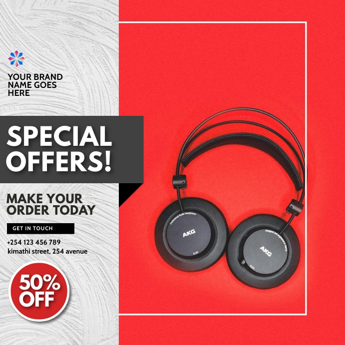 headphone earphones electronics gadgets flyer Template | PosterMyWall