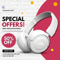 headphone earphones electronics gadgets flyer Template | PosterMyWall