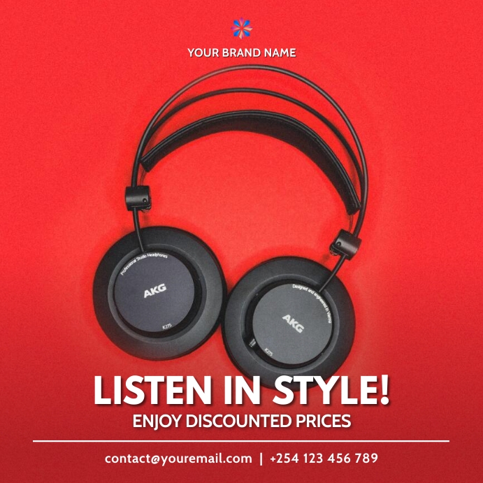 headphone earphones electronics gadgets flyer Template | PosterMyWall