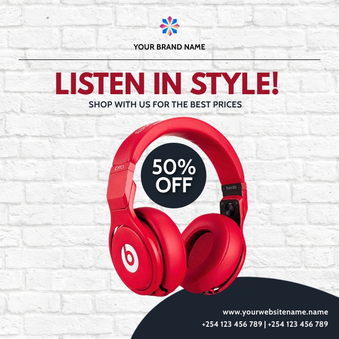 headphone earphones electronics gadgets flyer Template | PosterMyWall